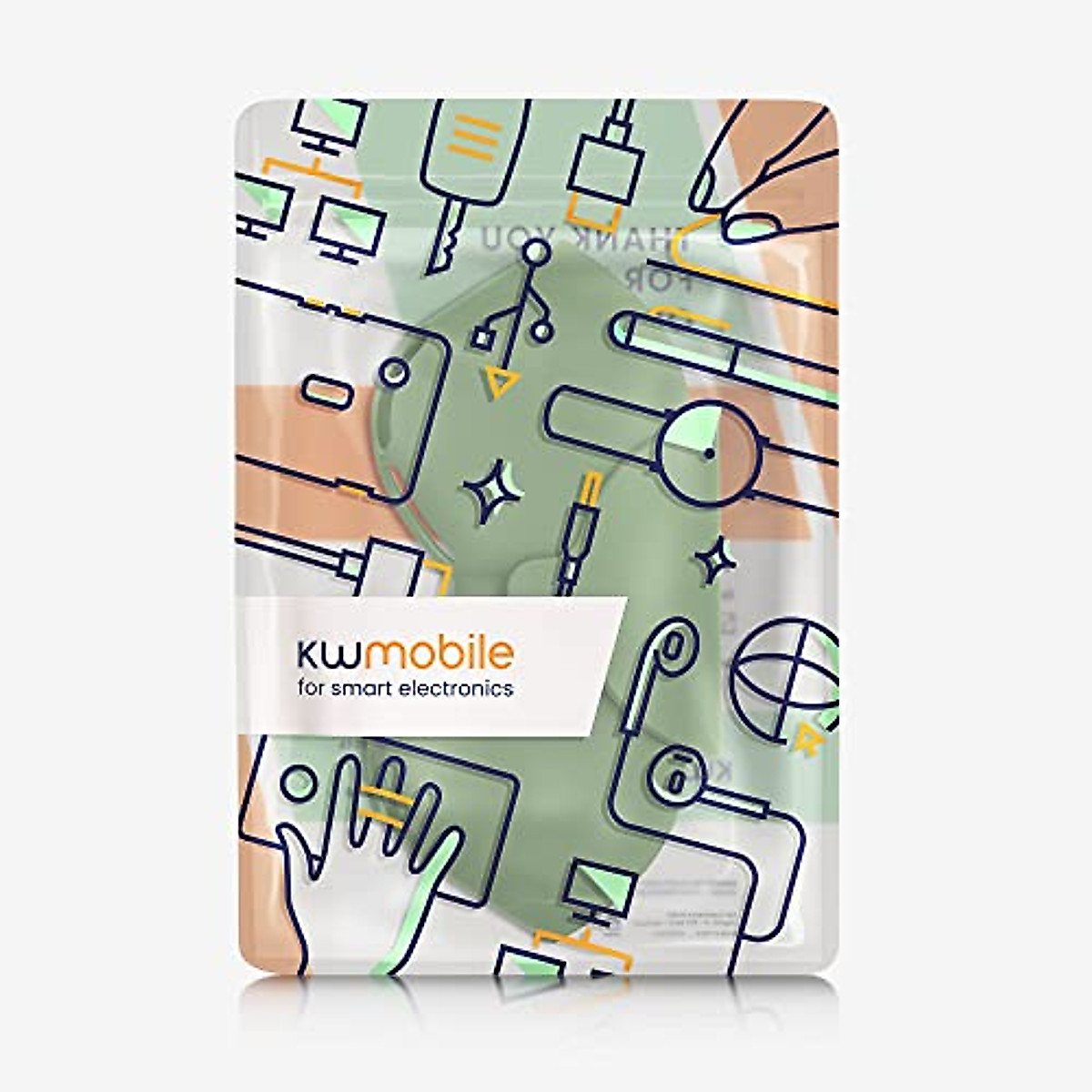 kwmobile Silicone Cover Compatible with Apple Airpods Max Case Holder for Over-Ear Headphones - Pastel Green