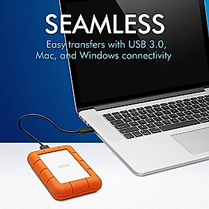 LaCie Rugged Mini 4TB External Hard Drive Portable HDD - USB 3.0 Compatible, Drop/Shock/Dust/Rain Resistant Shuttle Drive for Mac and PC