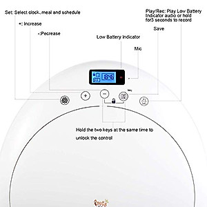 QPETS 6 Meals Automatic Cat Dog Feeder Auto Pet Feeder with Programmable Timer ,Auto Dry and Wet Food Dispenser for Kitten and Little Dog Voice Recording and Playing