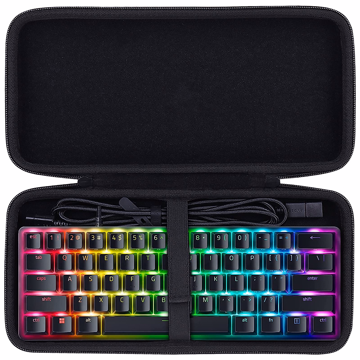 Co2CREA Hard Travel Case Replacement for Razer Huntsman Mini / Snpurdiri / MageGee Gaming Keyboard (Black)