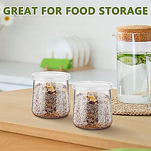 Tessco Yogurt Container Lids Canister Not Included Clear Plastic Jar Replacement Covers Compatible with Oui Jars(24 Pieces)