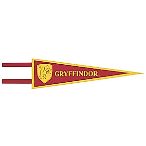 Multicolor Harry Potter Fabric Pennants - 16" x 6" (4 Pcs) | Assorted Magical Designs - Excellent for Wizard Fans & Party Decorations