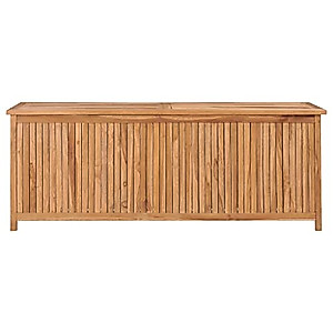 Canditree Solid Teak Wood Patio Deck Box, Wooden Storage Box for Outdoor Furniture Cushions Garden Tools (59.1"x19.7"x22.8")