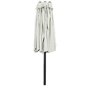 ABCCANOPY 15FT Double-Sided Aluminum Table Patio Umbrella Garden Large Umbrella,Swimming Pool 12+Colors,Light Beige