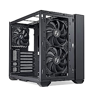Lian Li O11 Air Small Case - Mini ITX - Mesh & Aluminum Panel - include 2 x 140MM PWM fans & 120mm PWM fan - up to 200mm long full ATX PSUs (O11AMX BLACK)