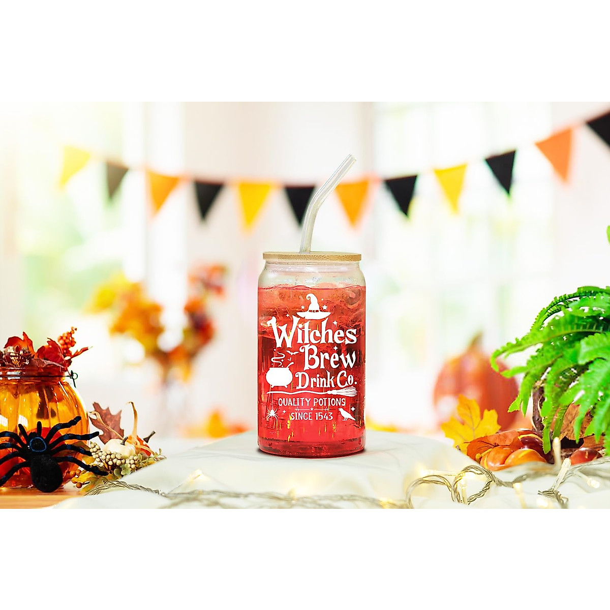 NewEleven Witchy Gifts for Women, Witch Gifts, Witch Stuff, Witch Accessories - Birthday Halloween Gifts for Women Witches Wiccan Her Friend Sister Daughter Female - 16 Oz Coffee Glass