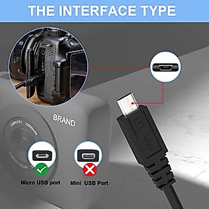 Toeasor Replacement Micro USB Interface Cable IFC-600PCU Charging Date Sync Cord Compatible with PowerShot G7X Mark II, G9 X, G9 X Mark II, SX620 HS, SX720 HS, SX730 HS, EOS M5, EOS M6
