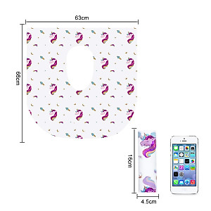 PaperKiddo 20 Pack Disposable Toilet Seat Covers Unicorn Design Waterproof Potty Training Seat Cover Set Extra Large Perfect for Kids and Adults Individually Wrapped for Travel and Home