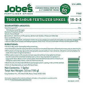 Jobe's, 02010 Fertilizer Spikes, Tree and Shrub, 5 Count
