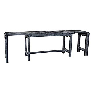 East at Main Bench, Extendable Bench Made of Solid Mango Wood, can Extend from 35" to 60" (Black)