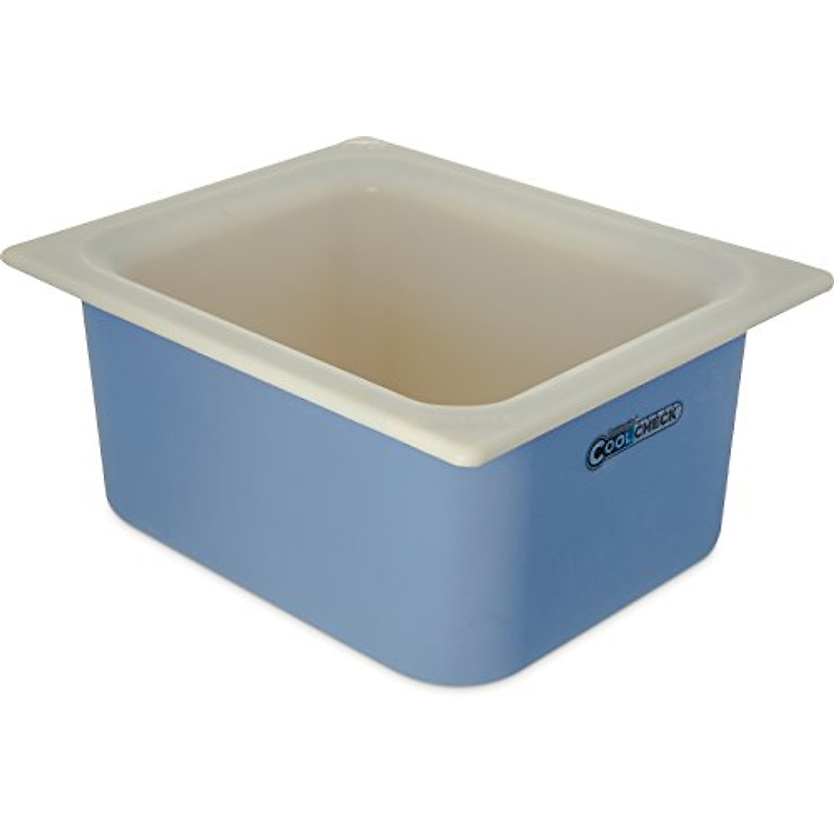 Carlisle CM1101C1402 Coldmaster CoolCheck 6" Deep Half-Size Insulated Cold Food Pan, 6 Quart, Color Changing, White/Blue