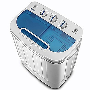 LongJiang Portable Compact Twin Tub Washing Machine,13.4lbs Capacity,Semi-Automatic,Built-in Drain Pump,White Blue 23.23 x 13.98 x 26.57 h GT51056504-10064-1751397771