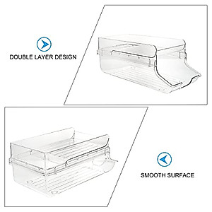 SOLUSTRE Wine Fridge Beverage Refrigerators Refrigerator Can Organizer Can Organizer for Fridge Food Pantry Storage Rack Soda Can Organizer Double Layers Soda Bottle Dispenser Drink Dispenser