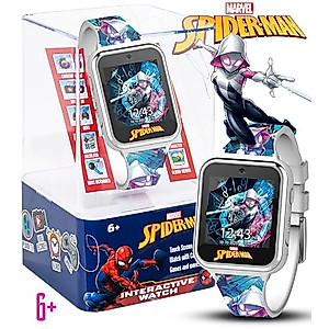 Accutime Spiderman Ghost Spider Educational Learning Touchscreen Kids Smartwatch - Multicolor Strap- Toy - Girls, Boys, Toddlers - Selfie Cam, Games, Alarm, Calculator, Pedometer (Model: SPD4935AZ)