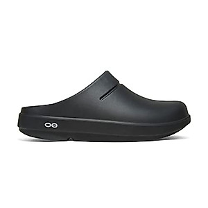 OOFOS Unisex OOcloog, Black - Men’s Size 13, Women’s Size 15 - Lightweight Recovery Footwear - Reduces Stress on Feet, Joints & Back - Machine Washable