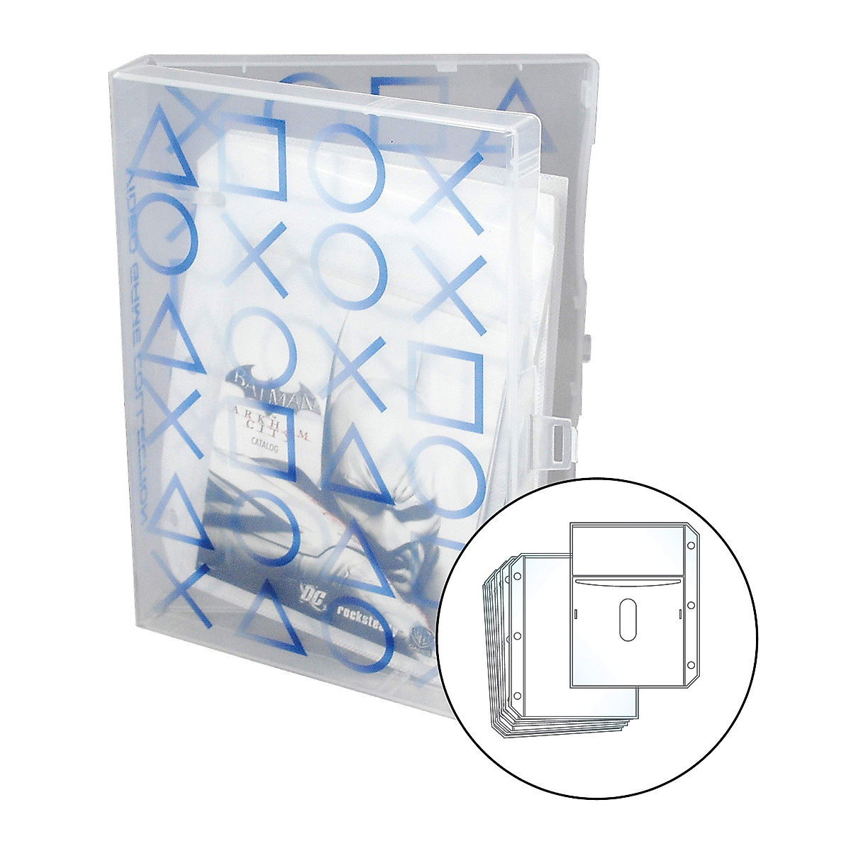 UniKeep PlayStation Themed Video Game Case - Stores 10 Discs and Graphic Booklets (Light Blue)