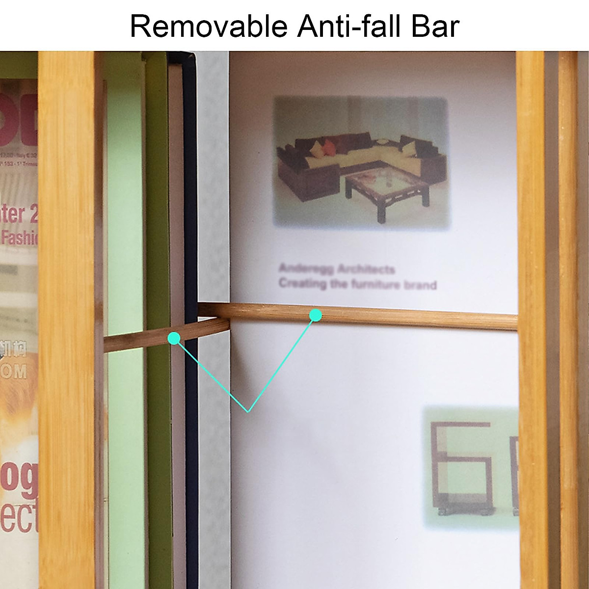 TVDPI Bamboo 360 Rotating Bookshelf, 6 Tier Floor Standing Bookcase Storage Shelves, Removable Divider, for Home Office Living Room Study