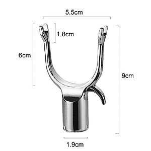 1 Piece U-Shaped Metal Utility Hook for Closet Pole Metal Hook for High Reach Pole Closet Pole Replacement Hook Long Reach Stick Replacement Metal Fork, for 19mm Diameter Pole, Silver