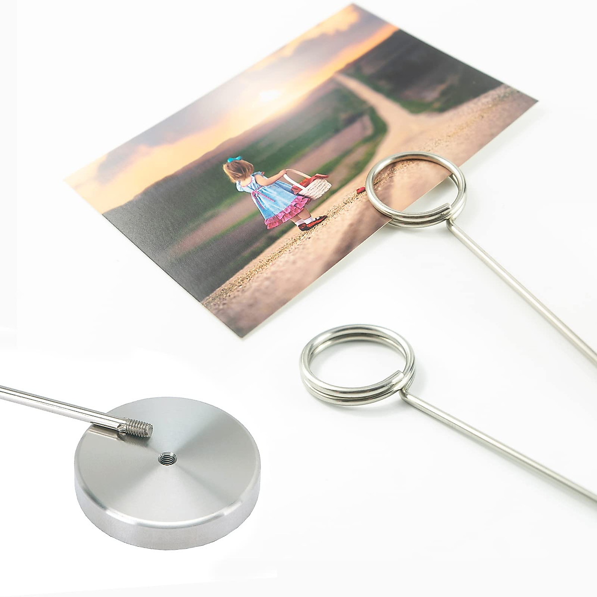 4pcs Table Number Holders Photo Holder Desk Stands for Christmas Wedding Cards, Office Gift Cards, Table Sign, Food Signs, Picture Display (3.9", 5.9", 7.9", 9.8")