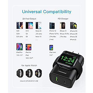 BeaSaf iPhone Fast Charger, 24W USB C Charger for iPhone 13/12/Mini/12 Pro Max, USB C Wall Charger with Foldable Apple Watch Wireless Charger, PD Charger for iPhone, AirPods