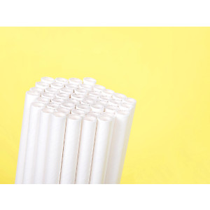 Kingseal Disposable PAPER Drinking Straws, FSC Certified, Paper Wrapped, WHITE, 7.75 Inch Length x 6mm Diameter, Jumbo" Size, Biodegradable, Earth Friendly, Bulk Pack - 400 Count Box