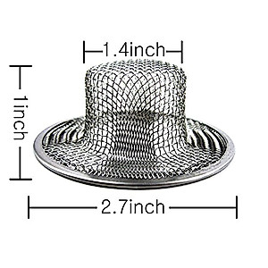 Iafand 2pcs Metal Sink Strainer Bathtub Drain Hole Hair Catcher Drain Hole Filter Trap