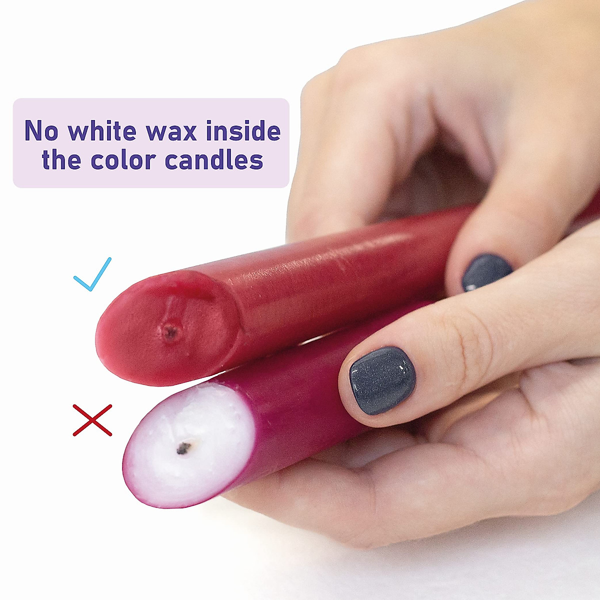 Sonedly 10 inch Taper Candle 4 Pack - Home Interior Long Burning Dripless and Smokeless Candles Unscented - Tapered Candles for Home - 8-Hour Burning Purple Candles