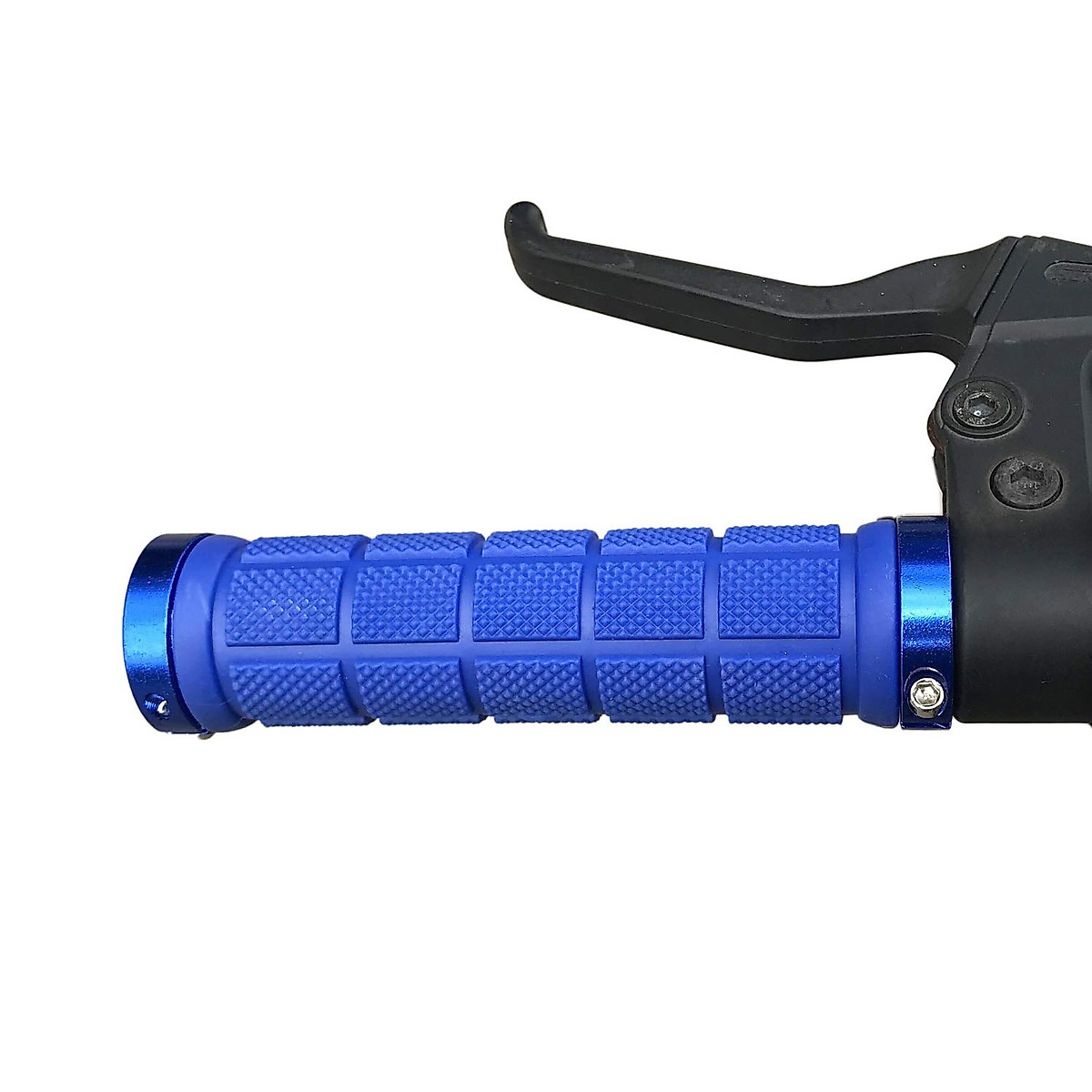 PLATT Bike Handlebar Grips Rubber Comfortable Bicycle Handle Grip for MTB/BMX with Plastic End Caps,Blue