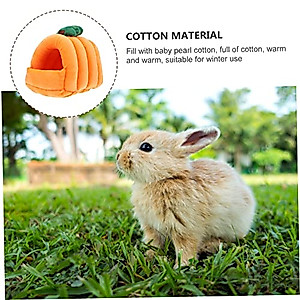 LIFKICH 1pc Hideout Cage Ferret Sugar Hedgehog Winter Accessory Hamster Mini Toy Nest Rat Animal Glider Pet Supple Mice Hut Plush Small Chinchilla House Guinea Habitat Squirrel Orange