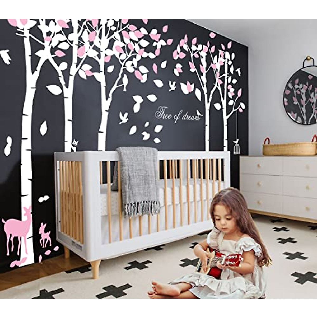 Giant Jungle Tree Wall Decals for kids room decor, Nursery wall decal, kids wall decor (White)