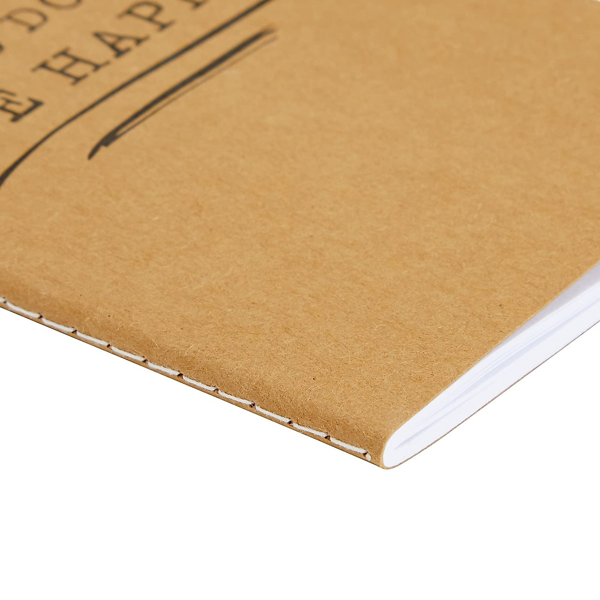 24 Pack Bulk Kraft Paper Notebooks, Happy Journal with 80 Lined Pages for Kids, Office, School Supplies (4 x 5.75 In)
