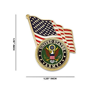 Pinmart's Officially Licensed U.S. Army Emblem & USA Flag Pin