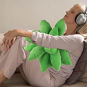 Cute Succulents Pillow for 3D Throw Pillows, for Garden or Green Lovers Baby Green Plant Throw Pillows for Bedroom Room Home Decoration Novelty Plush Cushion,Cactus Plush Home Decor (Light green)