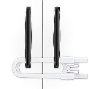 Adoric Sliding Cabinet Locks, 4-Pack U Shaped Baby Safety Locks, Childproof Cabinet Latch for Kitchen Bathroom Storage Doors, Knobs and Handles (White)