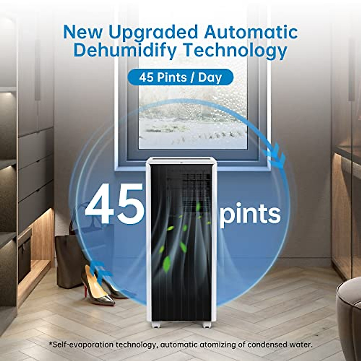 Portable Air Conditioners, SXYCMY 8000 BTU Air Conditioner Portable for Room up to 350 Sq.Ft, 3-in-1 AC Unit with LED Dehumidifier & Fan, Installation Kit & Remote Control for Home, Office