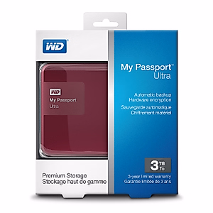 WD 3TB Berry My Passport Ultra Portable External Hard Drive - USB 3.0 - WDBBKD0030BBY-NESN