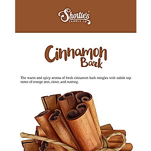 Cinnamon Bark Highly Scented Natural 3 Wick Candle, Essential Fragrance Oils, 100% Soy, Phthalate & Paraben Free, Clean Burning, 14.5 Oz.