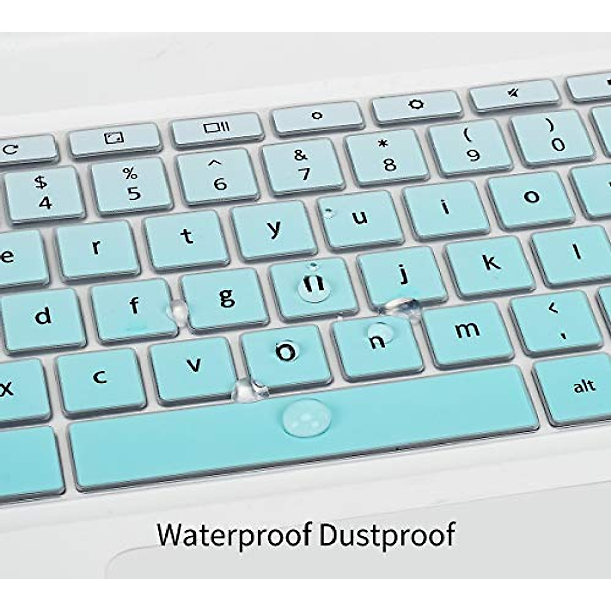 CaseBuy Premium Keyboard Cover for ASUS Chromebook Flip C433 C434 2 in 1 14" Laptop, Chromebook C302CA/C423NA/C425TA/C433TA/C434TA-DH342T DSM4T DS384T C523NA Keyboard Skin, Ombre Mint