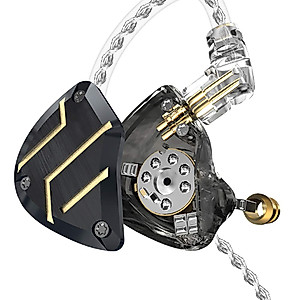 CCA C10PRO in-Ear Monitors, 4BA+1DD Hybrid HiFi Stereo Sport IEM Wired Earphones/Earbuds/Headphones with Detachable Cable 2Pin for Musician Audiophile (Black Without Mic)