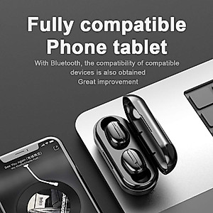 MOHALIKO Wireless Earbuds, L13 TWS Bluetooth 5.0 Wireless HiFi Music Earphones Waterproof Sports Earbuds for Work, Home Office Black