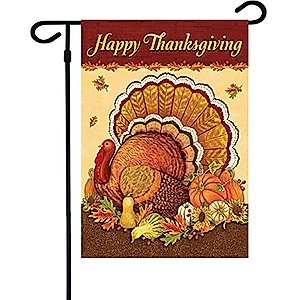 Thanksgiving Garden Flag,Happy Thanksgiving Flags 12 x 18 Inch Thanksgiving House Flag Double-Sided 2 Layer Thanksgiving Turkey House Flag for Thanksgiving Decoration