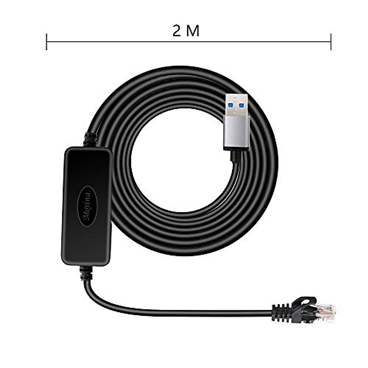 Moyina USB3.0 to RJ45 Gigabit Ethernet Network Cable for Switch, Router, Gateway, Modem with MacBook,Windows, Chromebook,Surface Pro, Linux