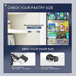 Goovilla Over The Door Pantry Organizer, 8-Tier Pantry Organization and Storage, Metal Hanging Spice Rack for Pantry Door, Kitchen, Laundry, Bathroom Organization, Back of Door Seasoning Rack, Black