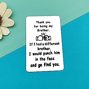 Brother Gift from Sister Brother Engraved Wallet Card Gift Brother Birthday Card Gift Appreciation Gift for Big Brother Little Brother Step Brother Wedding Retirement Graduation Gift Family Present