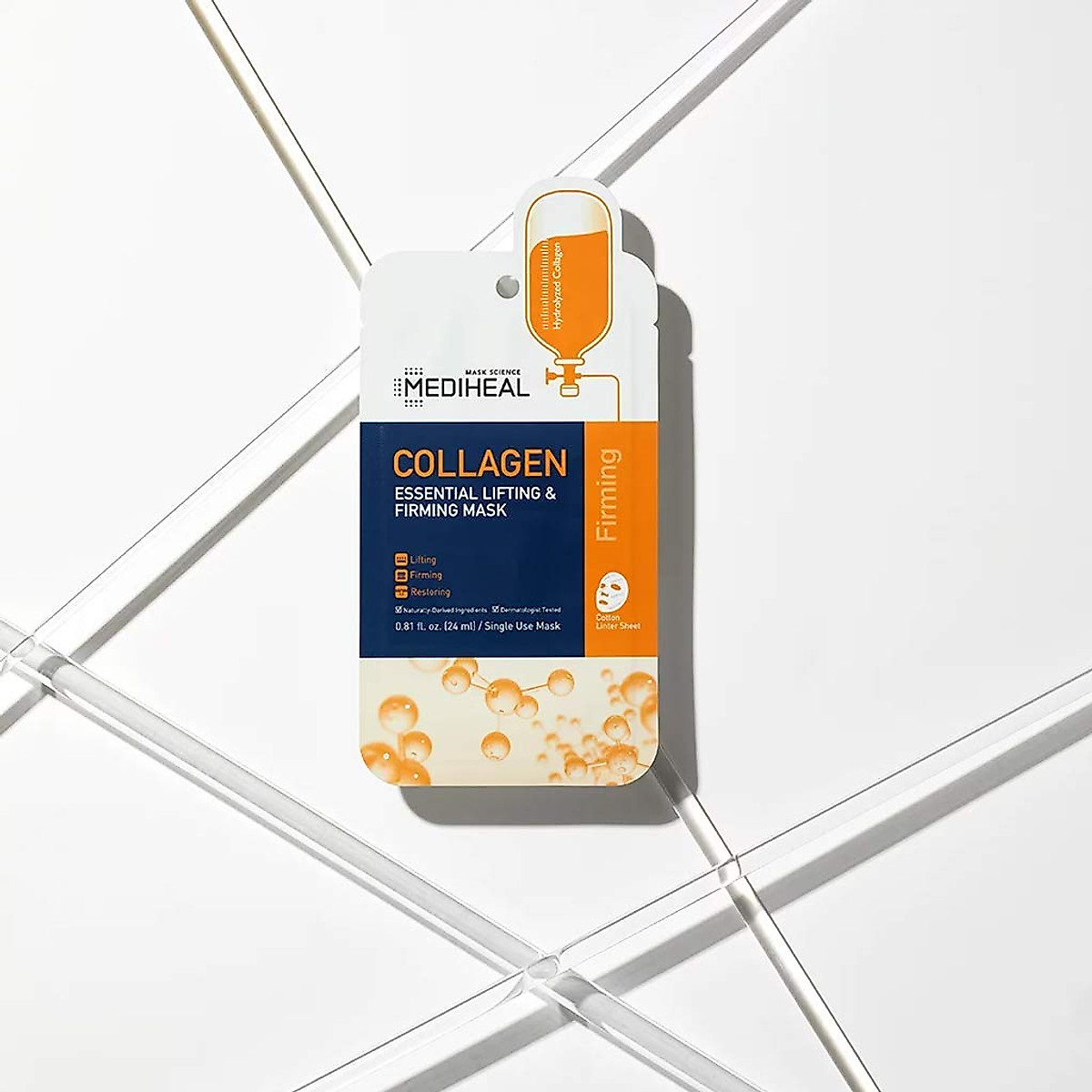 Mediheal Official [Korea's No 1 Sheet Mask] - 10 Pack Collagen Essential Lifting & Firming Mask/Collagen & Peptides & Beta Glucan Contained Anti-Wrinkle and Soothing Facial Mask Sheet