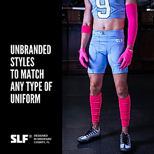 SLEEFS Football Leg Sleeves [1 Pair - Adult - Pink] - For Adult & Youth - Calf Compression Sleeves for Men and Boys