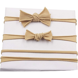 Qearl 60 Pack Soft Stretchy DIY Nylon Headbands Hair Bands Bows DIY Accessory for Newborn Baby Girls with Box