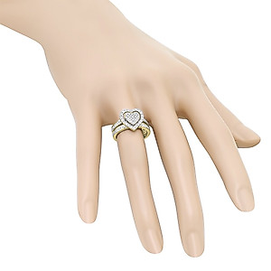 Dazzlingrock Collection 0.80 Carat (Cttw) 14K White Diamond Heart Shaped Engagement Ring Set 3/4 CT, Yellow Gold, Size 6.5