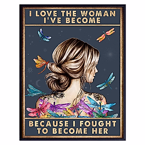 Inspirational Positive Quotes Sayings for Wall Decor - Motivational Posters - Encouragement Gifts for Women, Girls, Teens - Boho Hippie Dragonfly Decor - Motivational Wall Art - Positive Affirmations