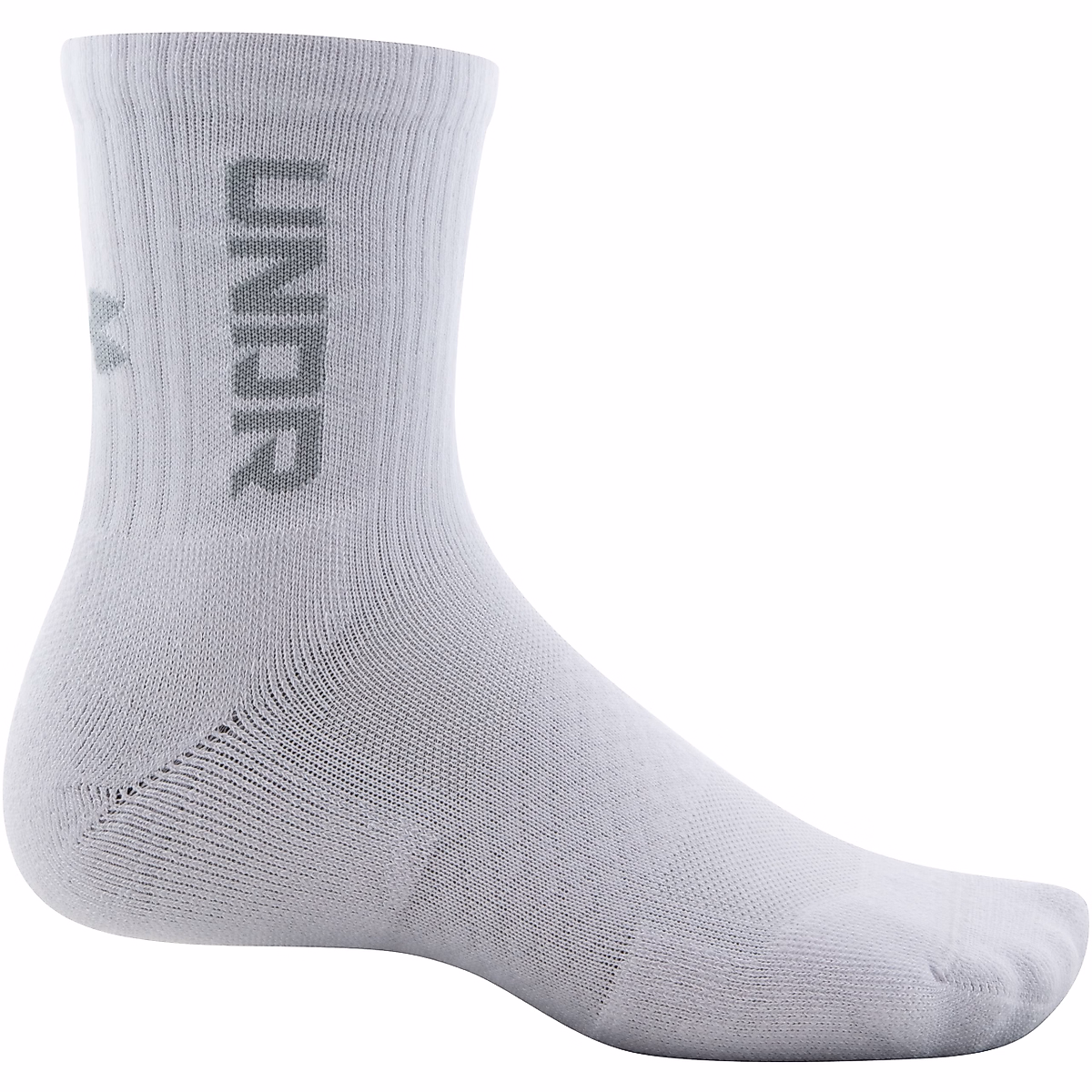 Under Armour Standard 3-Maker Mid-Crew Socks, 3-Pairs, White, Large